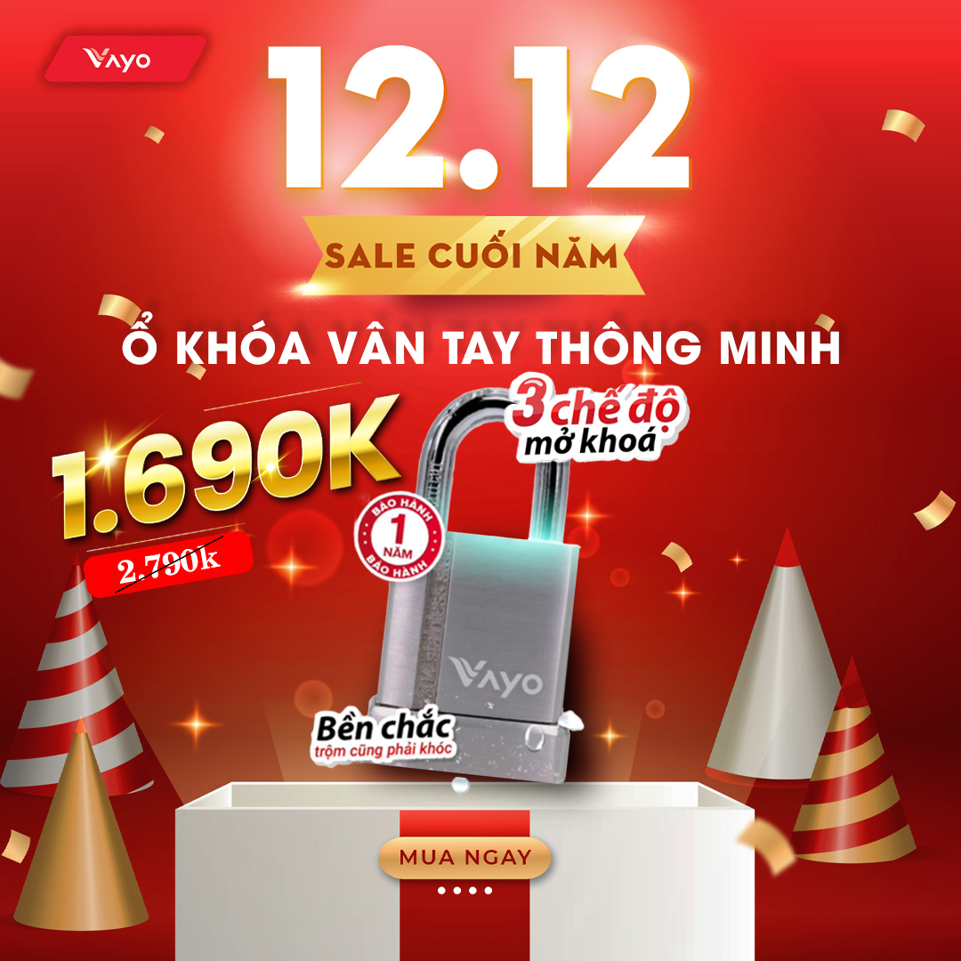 Ổ khóa vân tay thông minh - Vayo Smart Lock - VayoStore : Smart Tech Better Life