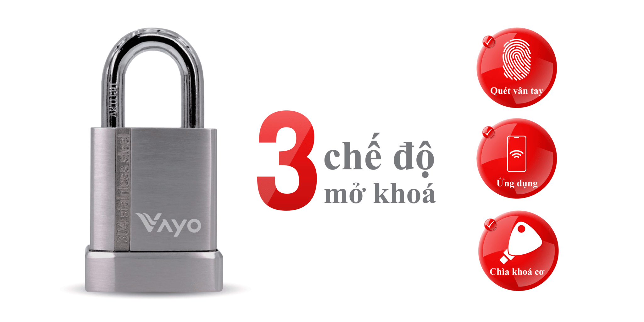Ổ khóa vân tay thông minh - Vayo Smart Lock - VayoStore : Smart Tech Better Life